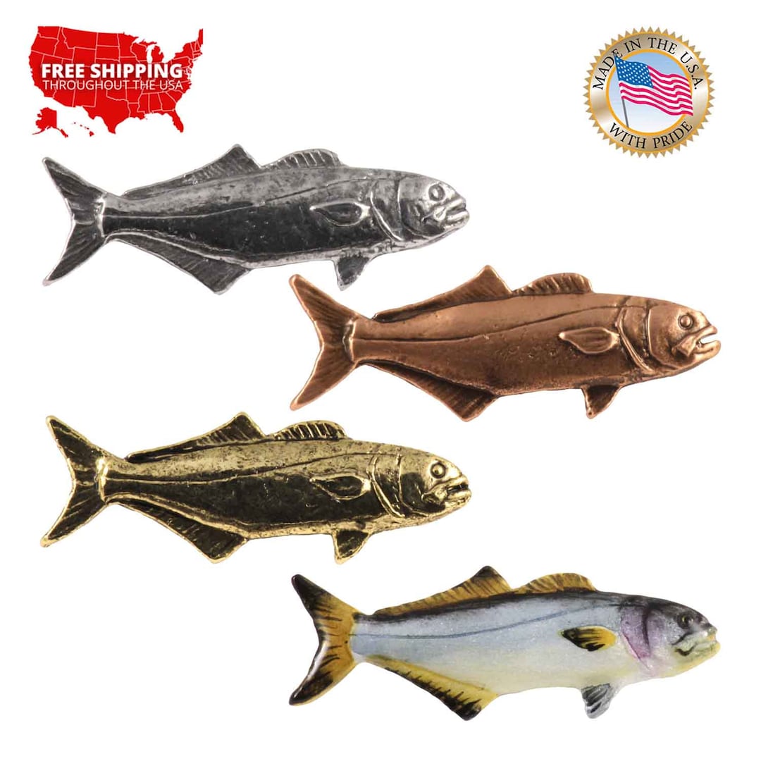 Bluefish Small Pin, Antique Pewter, Lapel, Hat, Pins, Brooch, Brooches ...