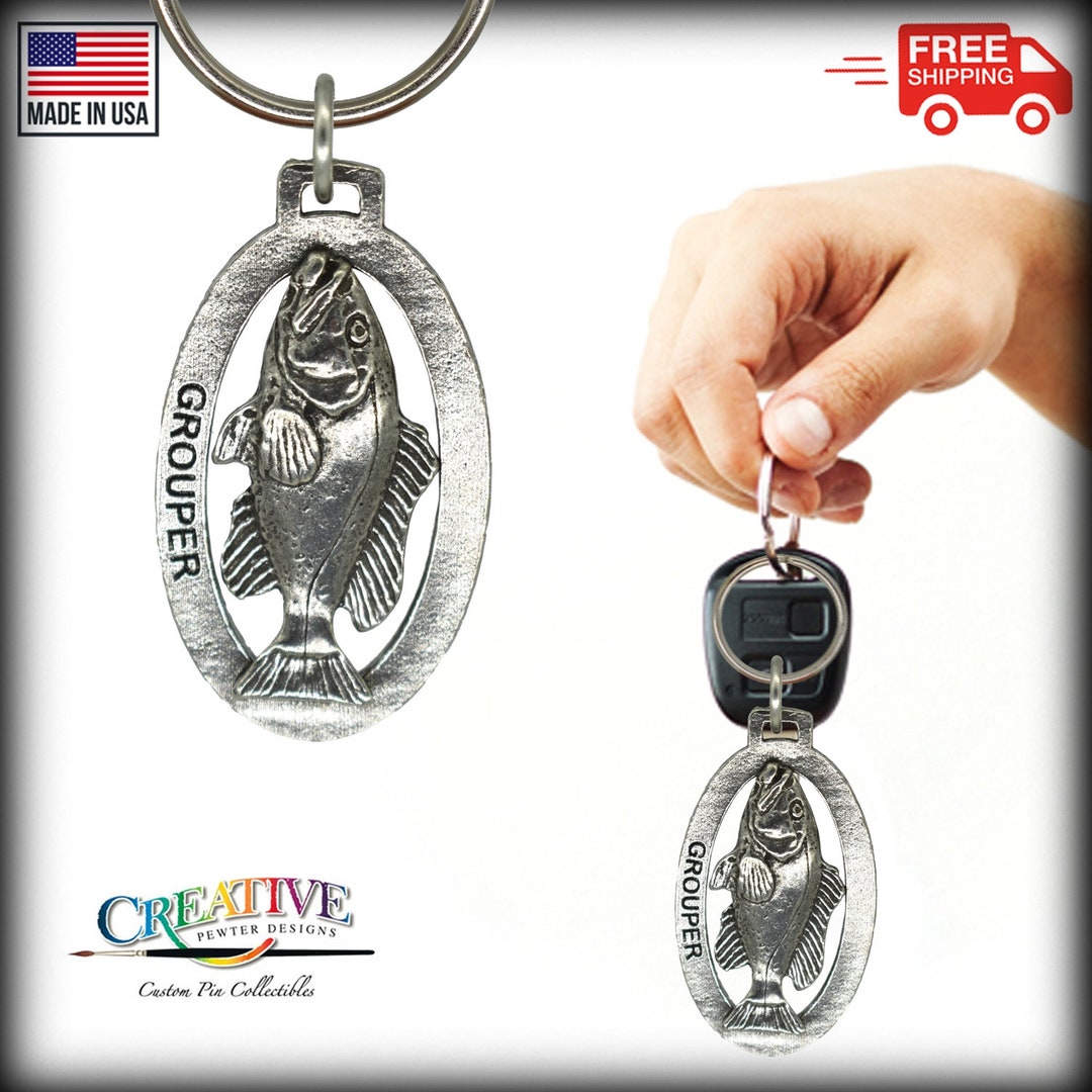 Grouper Fish Keychain Key Fob Key Ring Keys Zipper Pull - Etsy