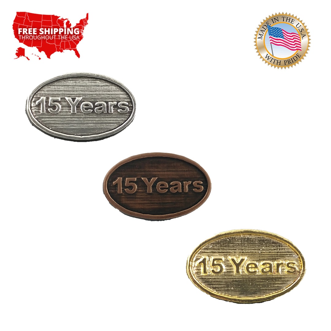 Creative Pewter Designs 15 Year Pewter Lapel Pin Brooch, A804 - Etsy