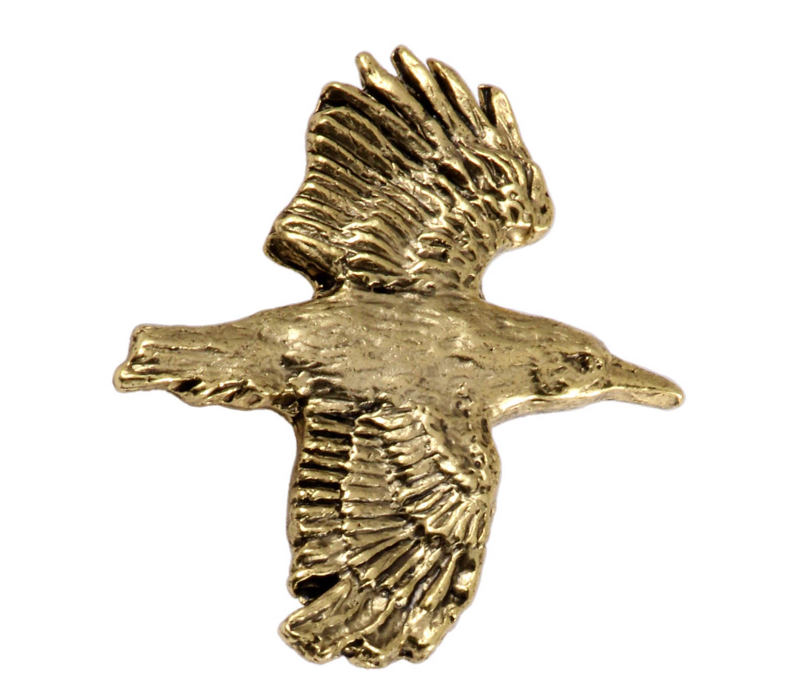 Creative Pewter Designs Raven Flying Large Bird Pewter Lapel Pin Brooch ...
