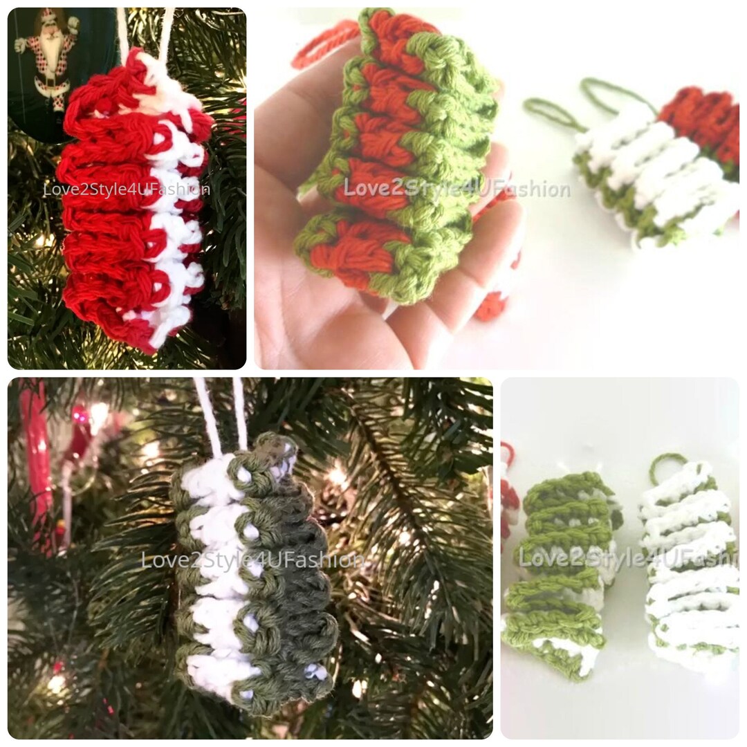 Ribbon Candy Christmas Ornaments Retro Candyland Decorations - Etsy