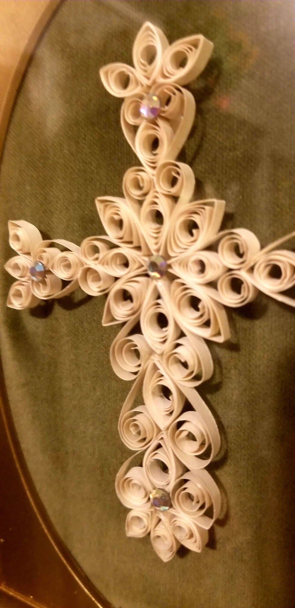 Quilling Cross Patterns Framed Paper Quilling Cross With Heart And