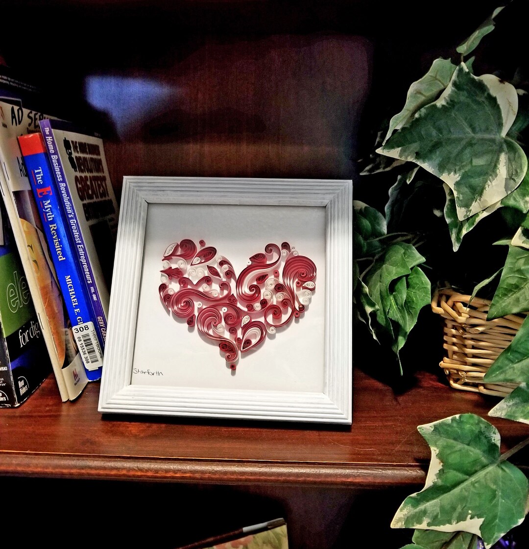 BE MINE Paper Quilled Handmade Wall Art, Paper Filigree Heart Decor - Etsy