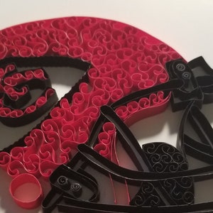 Framed KC Chiefs Helmet Paper Quilled Wall Art, Paper Filigree Football ...