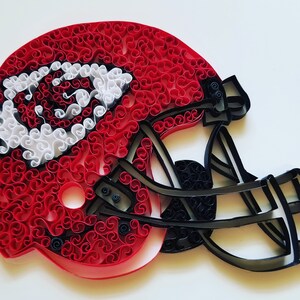 Framed KC Chiefs Helmet Paper Quilled Wall Art, Paper Filigree Football ...