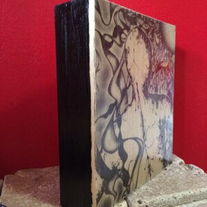 Wood block art of Original Drawing Tattoo Man in | Etsy