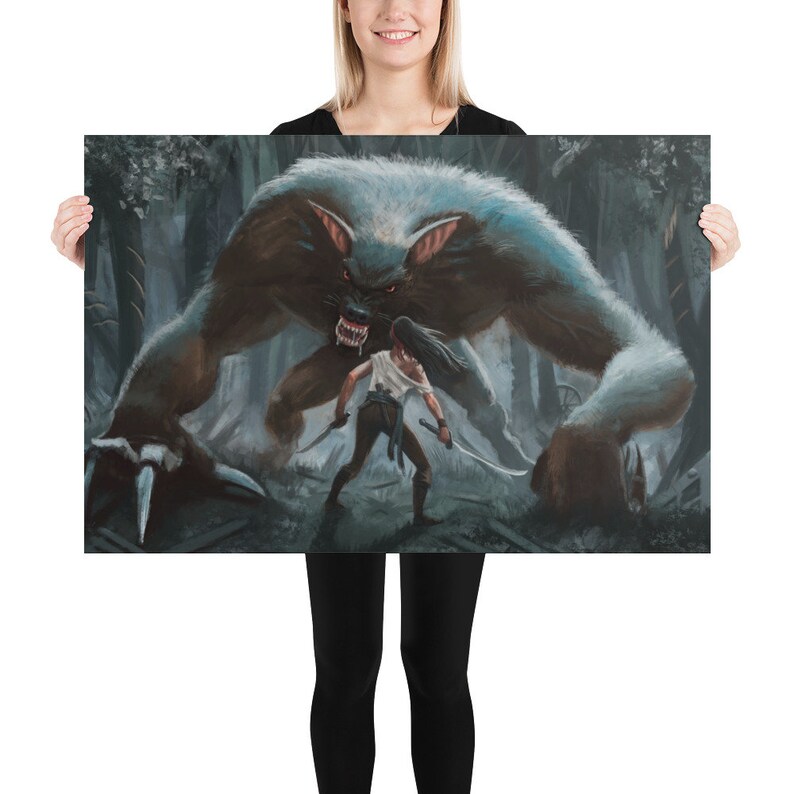 Werewolf Meets Hero Poster Wall Hanging Original - Etsy