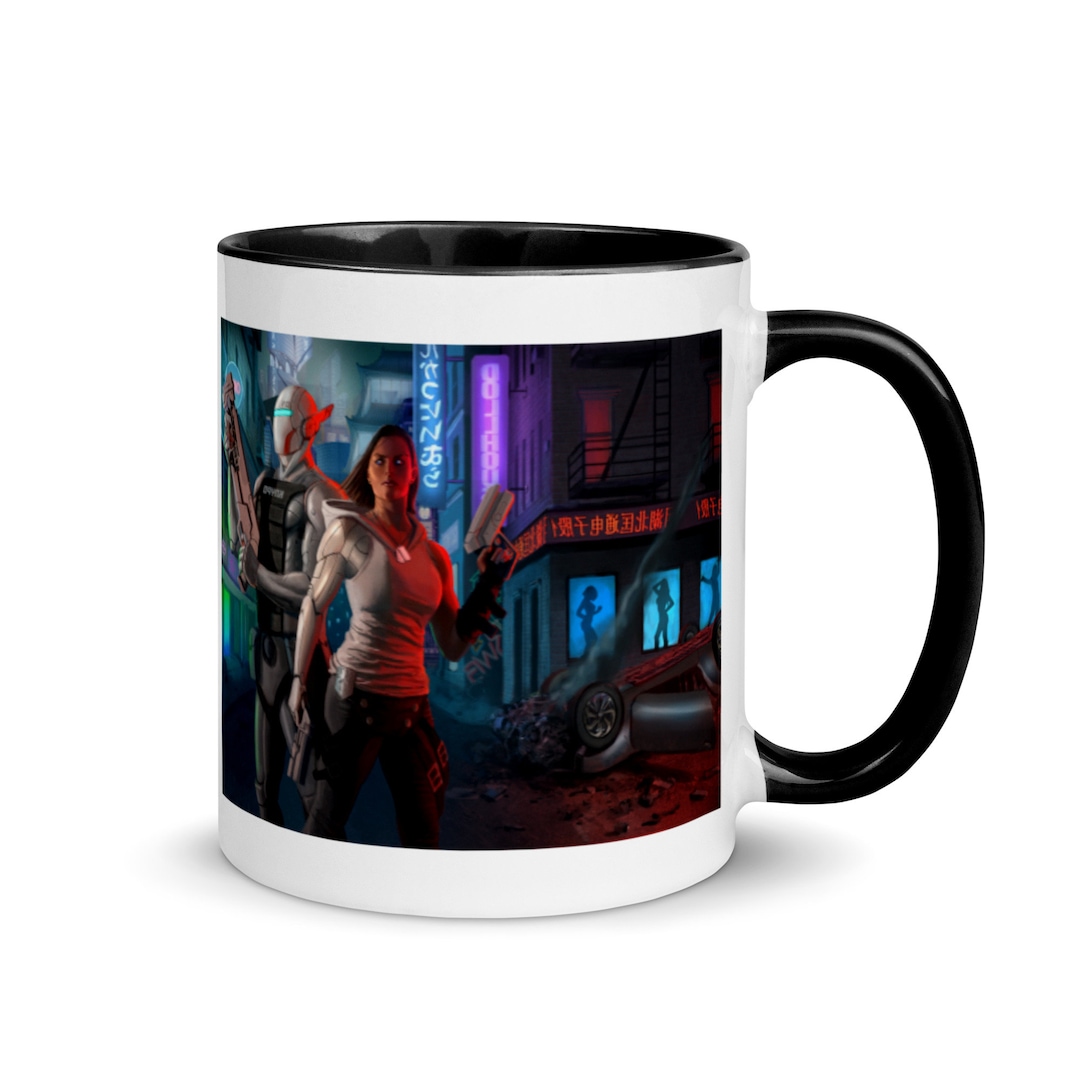 Cyberpunk Showdown, Mug With Color Inside Coffee and Tea Cups Coffee ...