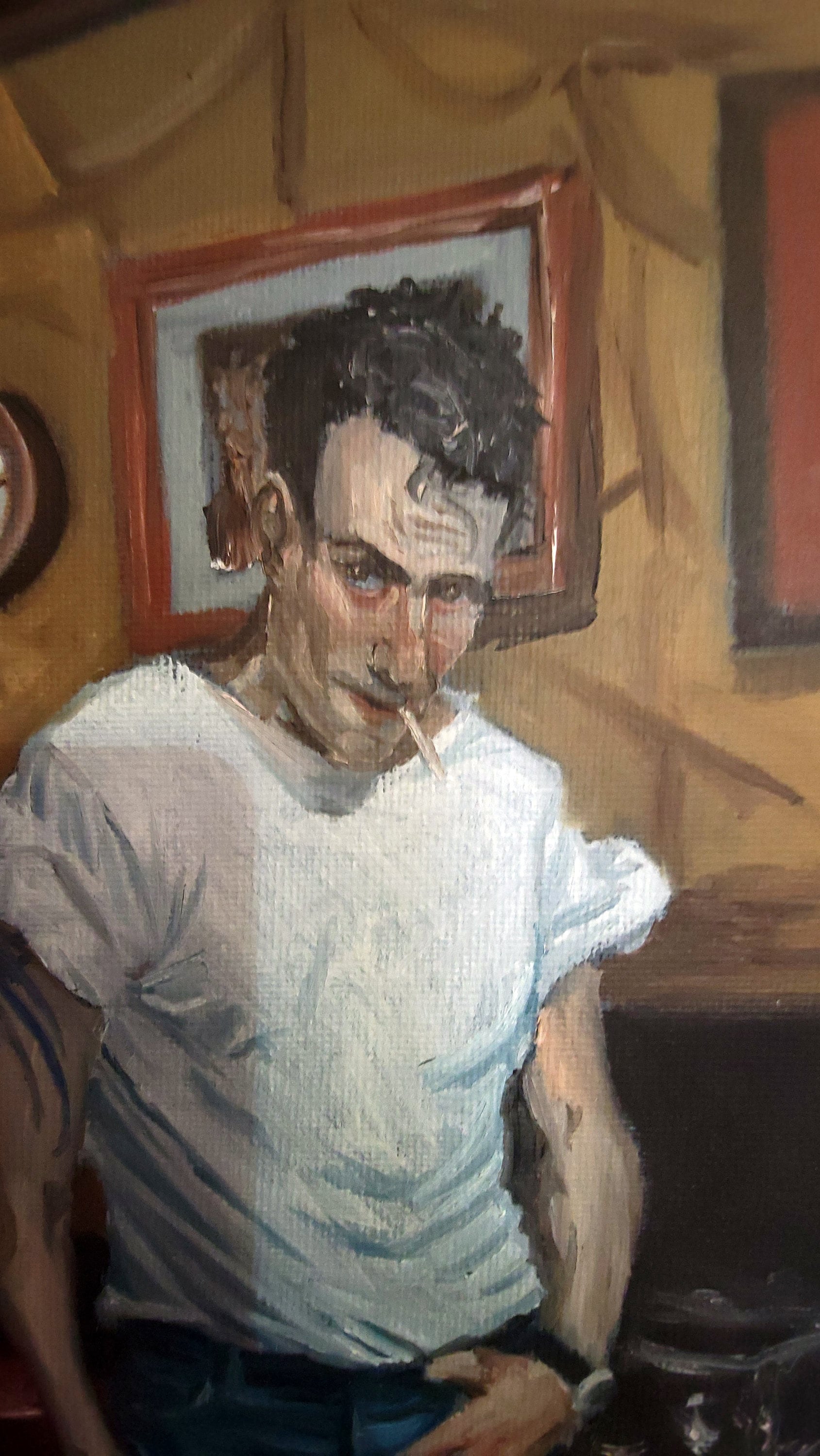 1950s Greaser Standing in a Bar Oil Painting - Etsy