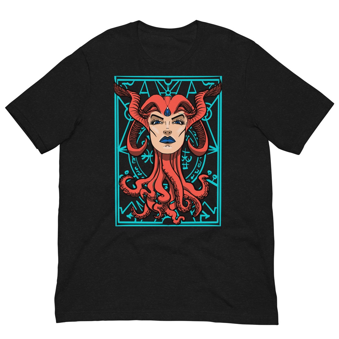 Colorful Octo Queen Head With Tentacles - HP Lovecraft Inspired Art on ...