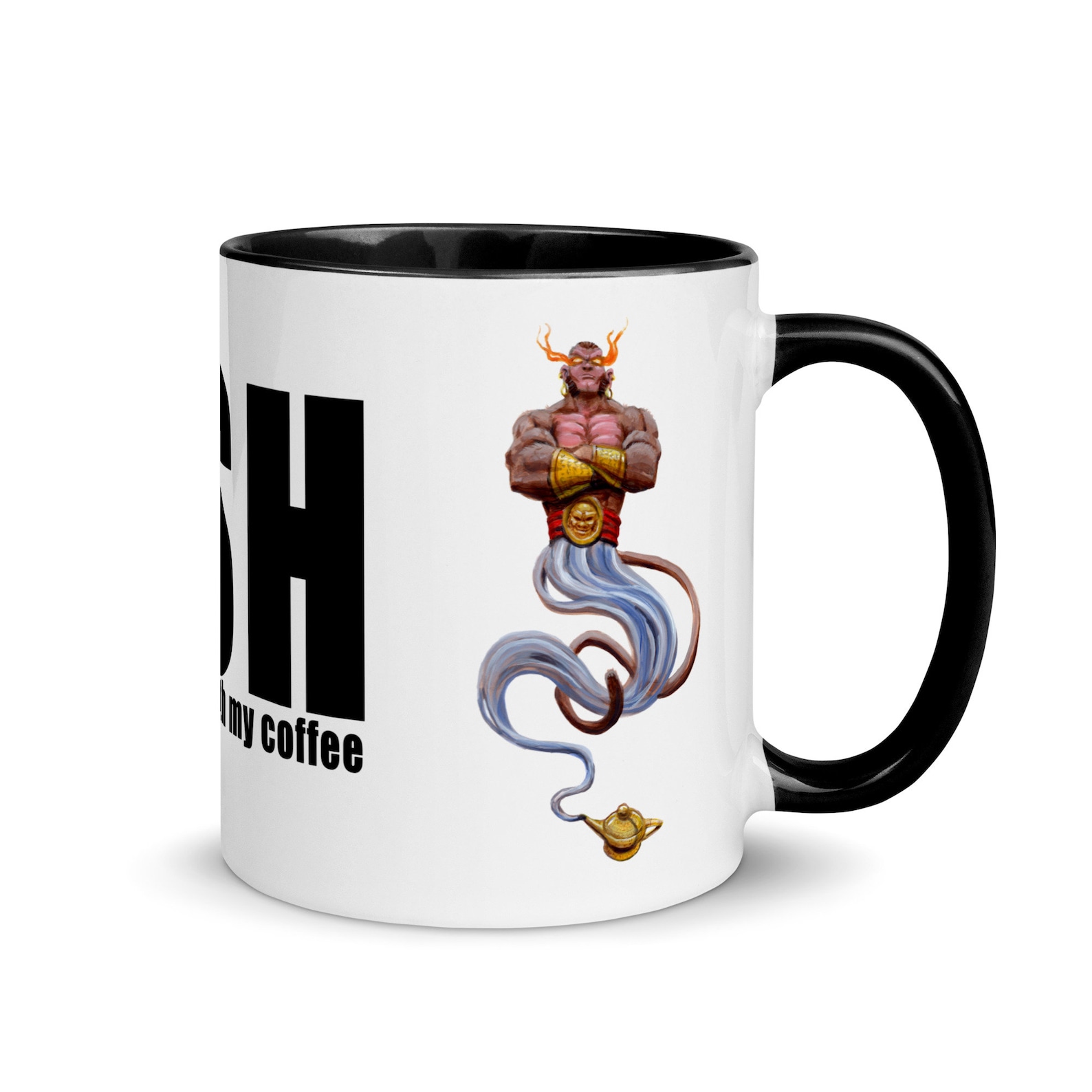 Fuck off , Handle Right Mug With Color Inside Coffee and Tea Cups ...