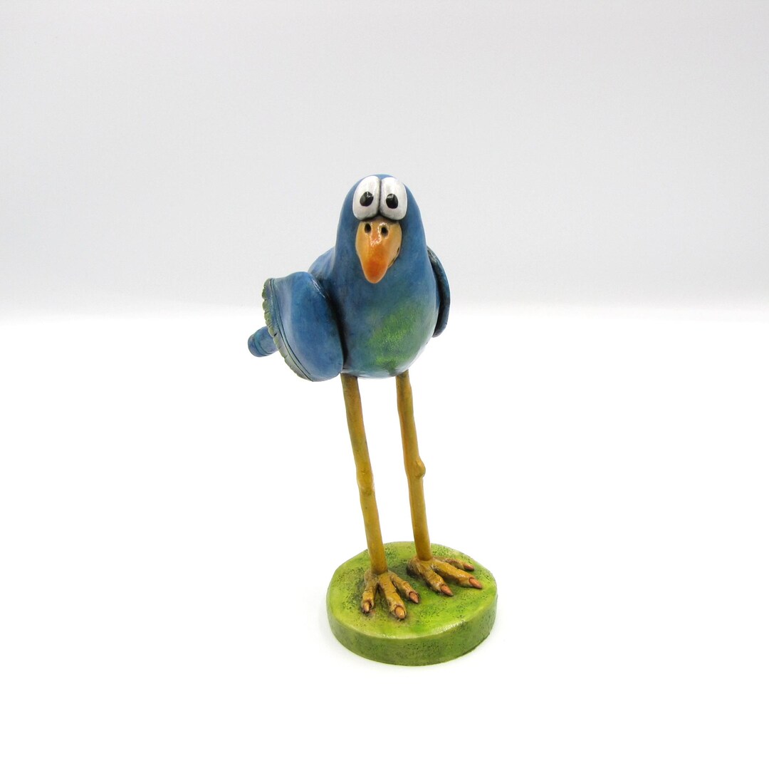 Whimsical Bluebird Sculpture: Handmade Polymer Clay Desk Decor - Etsy
