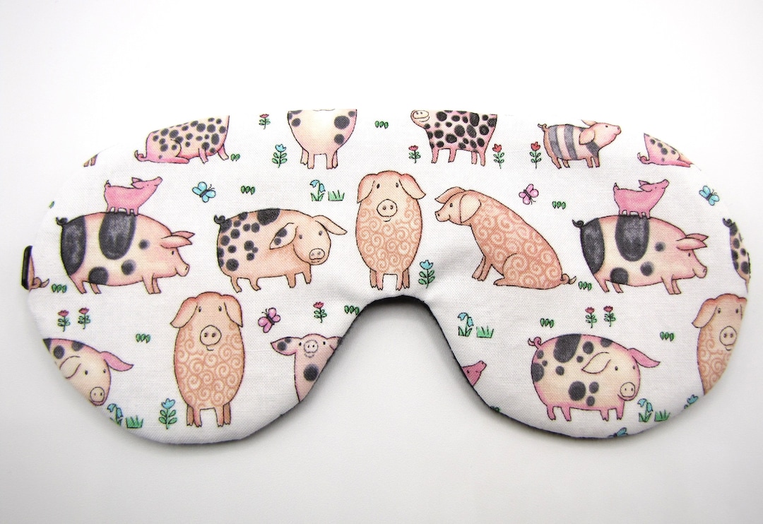 Sweet Piggies Sleep Mask, Adjustable Strap Blindfold, Pigs Sleeping ...
