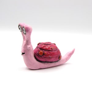 Pink Snail, Whimsical Silly Snail, Desk Buddy, Snail Lover Gift, - Etsy