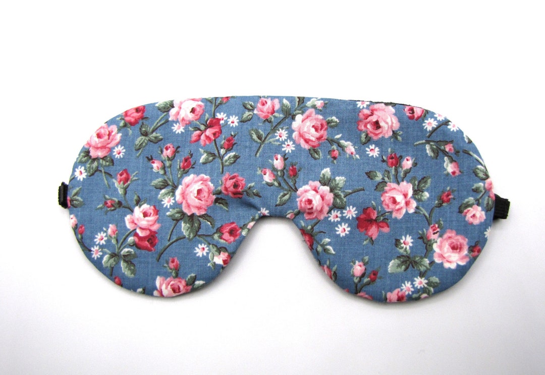 Pink Roses Sleep Mask, Adjustable Strap Sleeping Mask, Night Blindfold ...