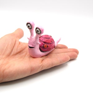 Pink Snail, Whimsical Silly Snail, Desk Buddy, Snail Lover Gift, - Etsy