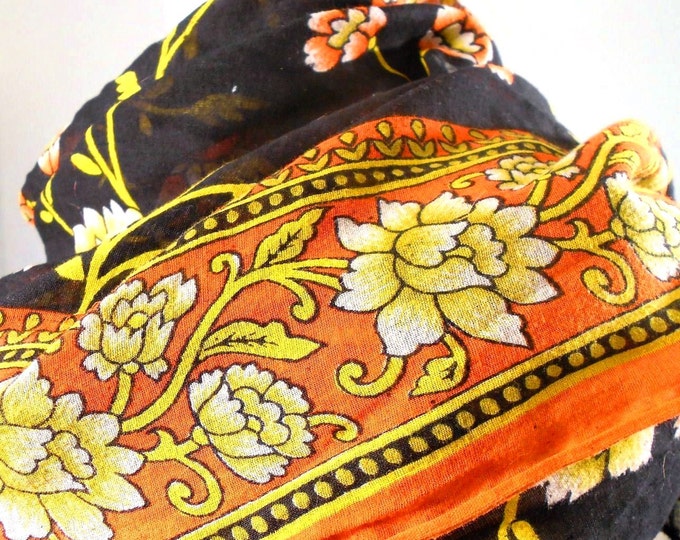 Sari Scarf Floral Scarf Cotton Scarf Indian Scarf Gypsy - Etsy