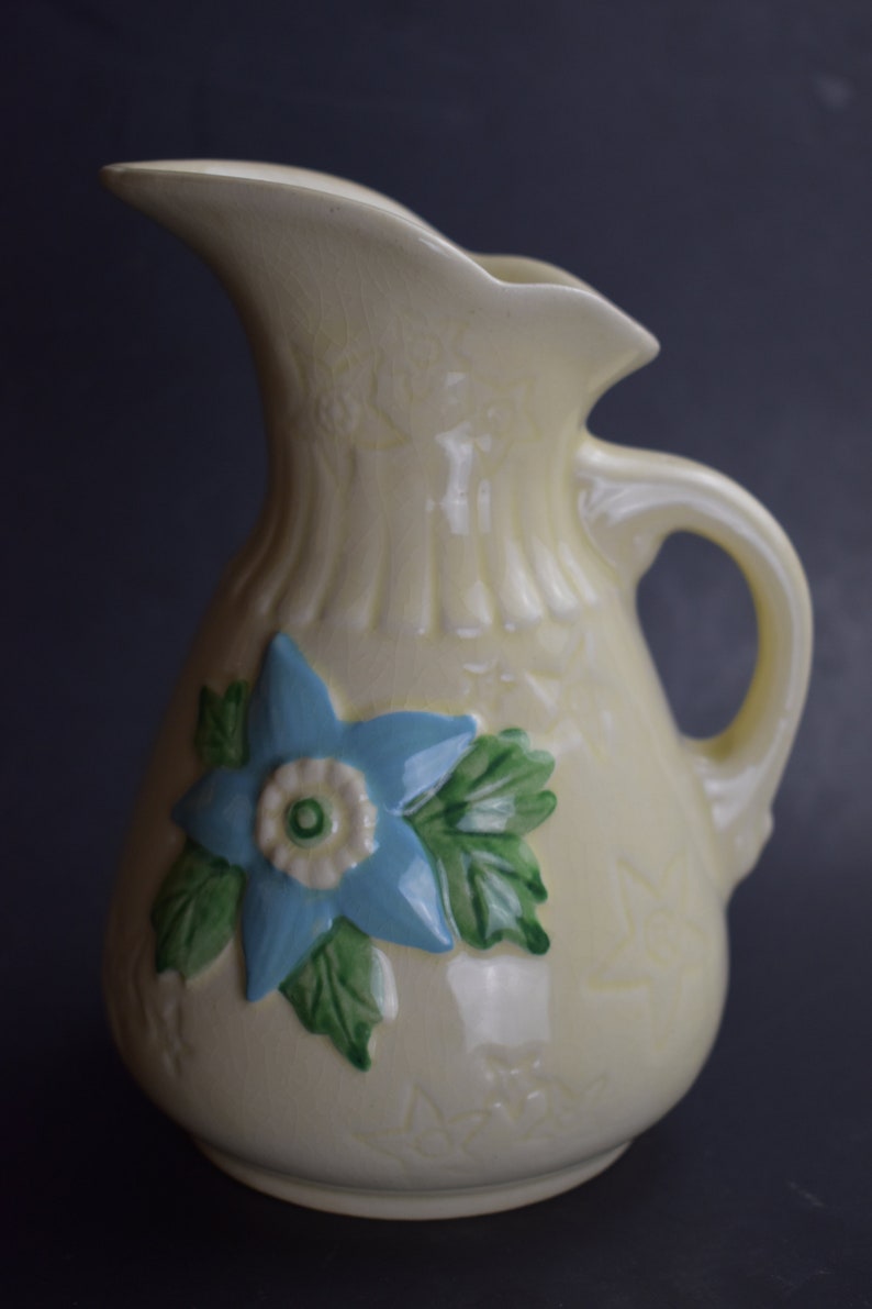 Vintage 1940s Ceramic Hull Cream Color Pitcher With the Star - Etsy