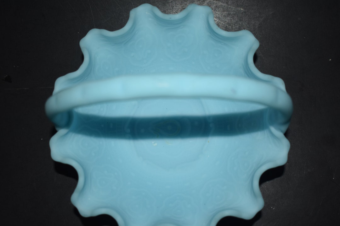Vintage Circa 1970s Fenton Medium Size Blue Satin Glass Persian ...