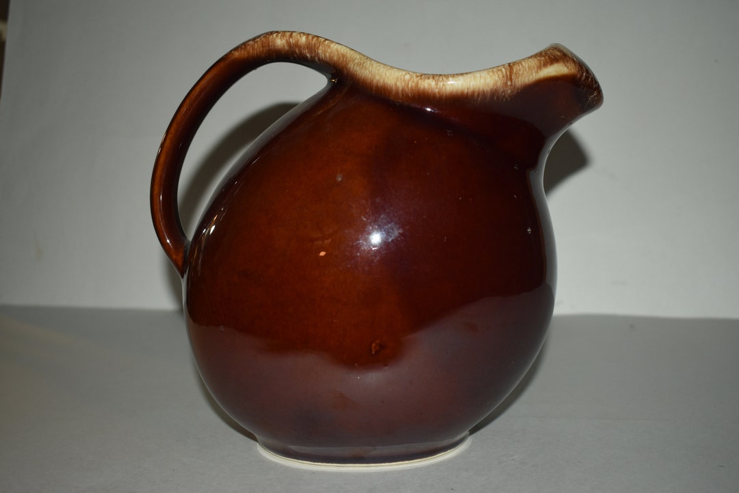 Vintage 1950s HULL Brown Dripware Pottery Pitcher With Ice Lip - Etsy