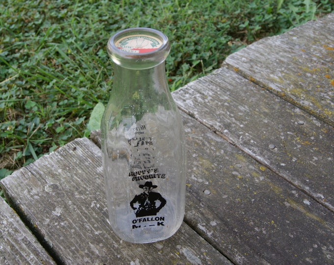 Vintage 1950s One Quart Hopalong Cassidy Milk Bottle O FALLON Milk - Etsy