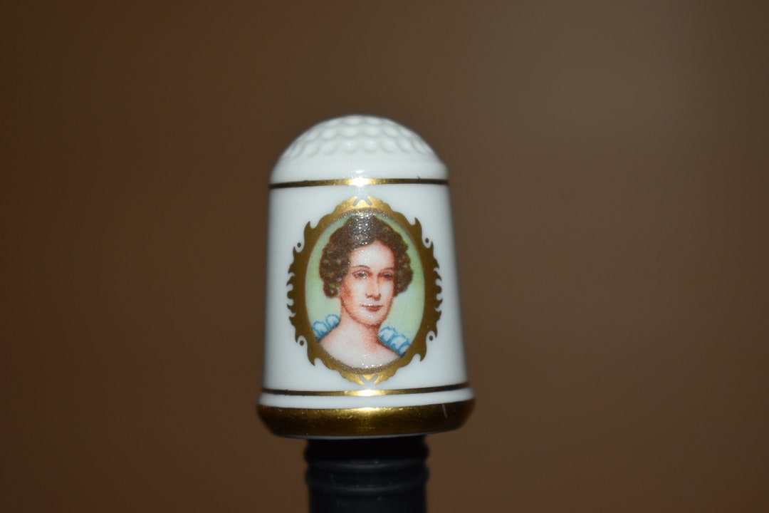 Vintage Franklin Mint First Ladies Thimble: Letitia Tyler, Gold Trim - Etsy