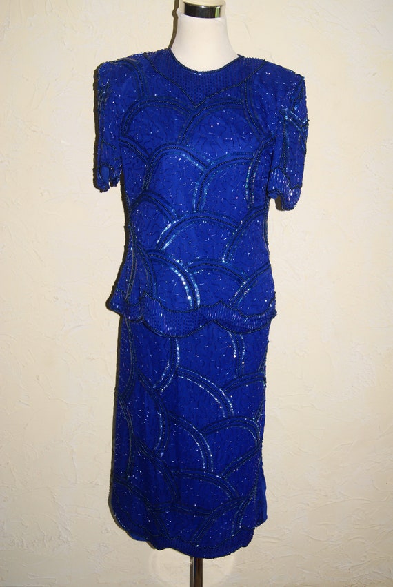 LAURENCE KAZAR Royal Blue Matching Formal Wedding Dre… - Gem