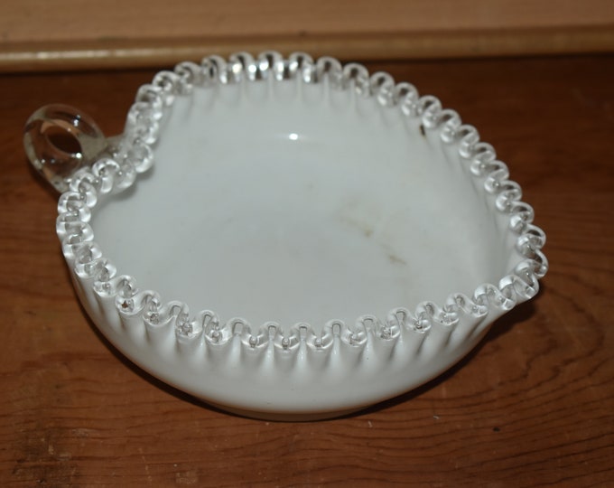 Vintage Mid Century 1950s Fenton Silvercrest Heart Shaped Nappy With ...
