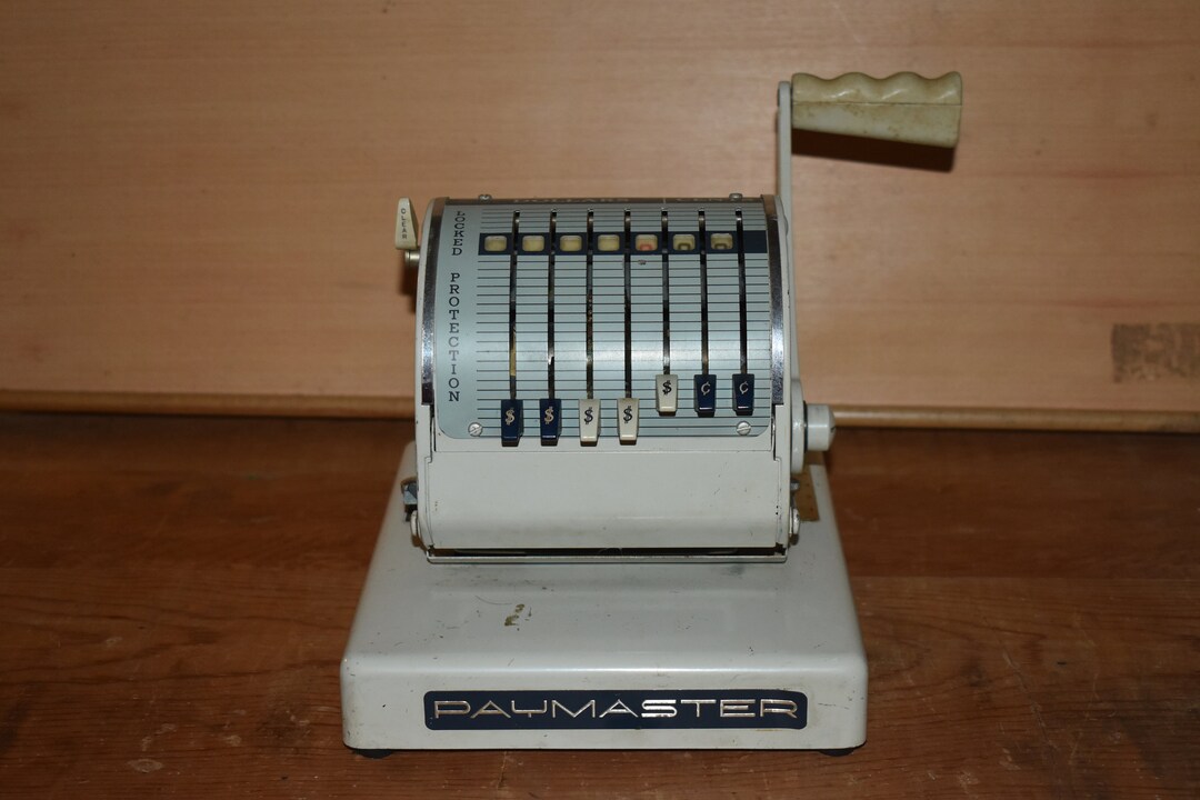 Vintage Circa 1970s Paymaster Series X-550 Metal Check Writing Machine ...