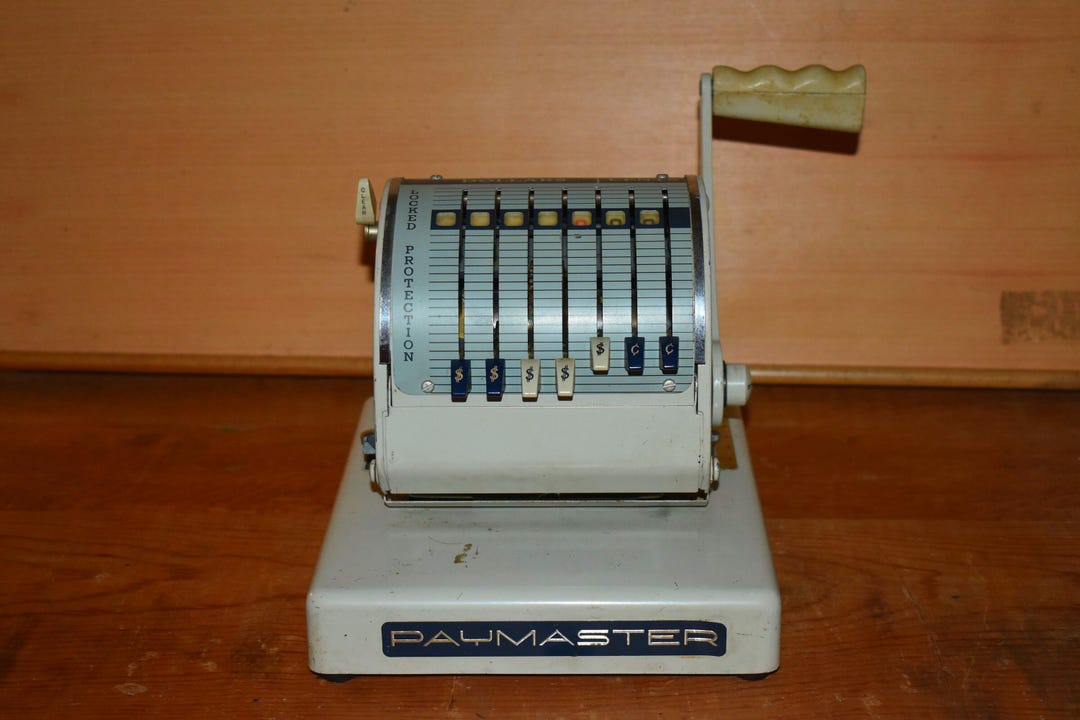 Vintage Circa 1970s Paymaster Series X-550 Metal Check Writing Machine ...