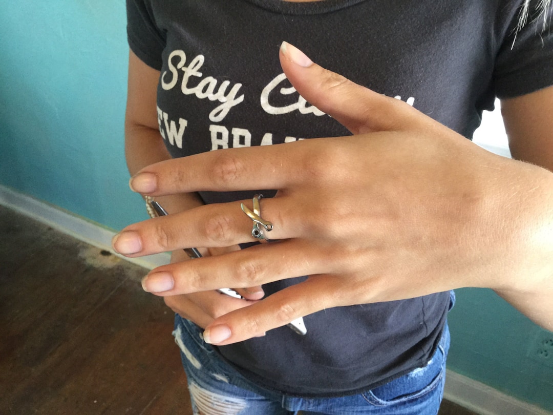 Scissor Ring,stainless Steel,hand Forged,hair Stylist Ring,size 5,size ...