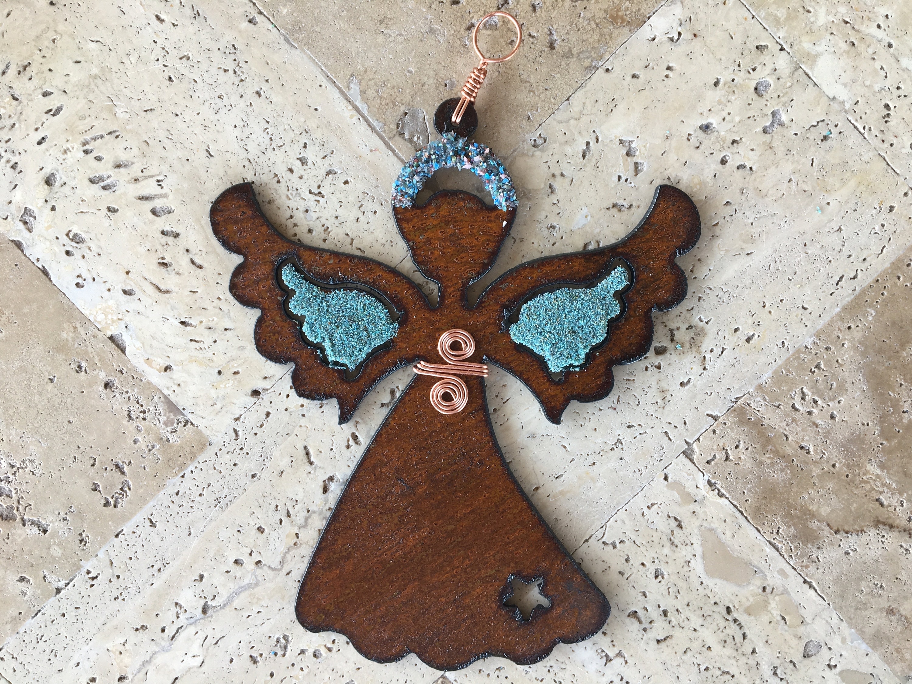 Angel Rusted Metal Ornament - Etsy