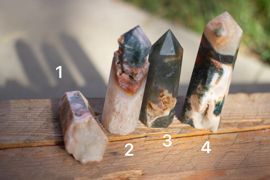 Red Moss Agate Towers With Druzy Pockets - Etsy