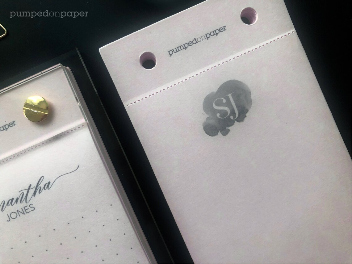 Personalized notepad set custom monogram note pad gift for | Etsy