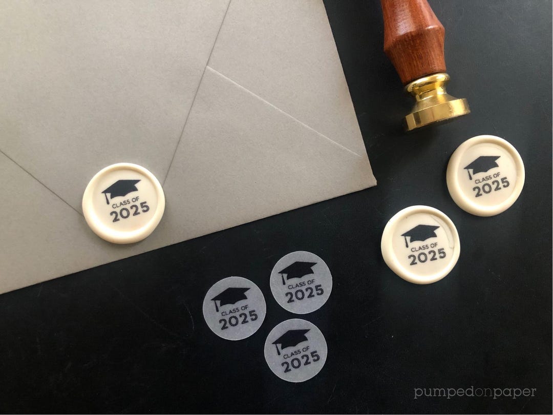 Class of 2026 Mini Wax Seal Stickers, Cream Self Adhesive Graduation ...