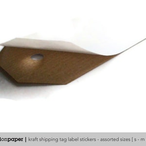 Kraft Shipping Tag Label Stickers - Hang Tag Labels - Black Reinforced ...