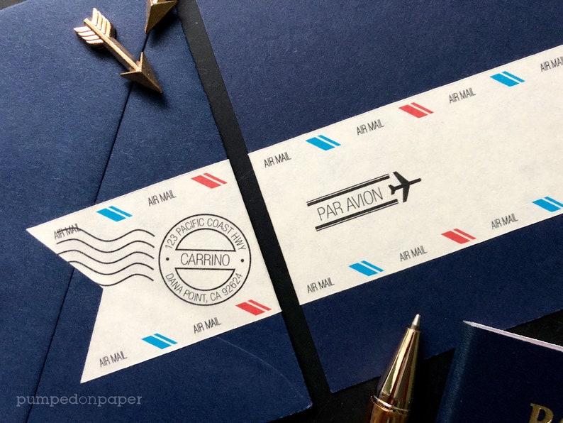 Airmail Wraparound Address Labels - Personalized - Banner Style ...