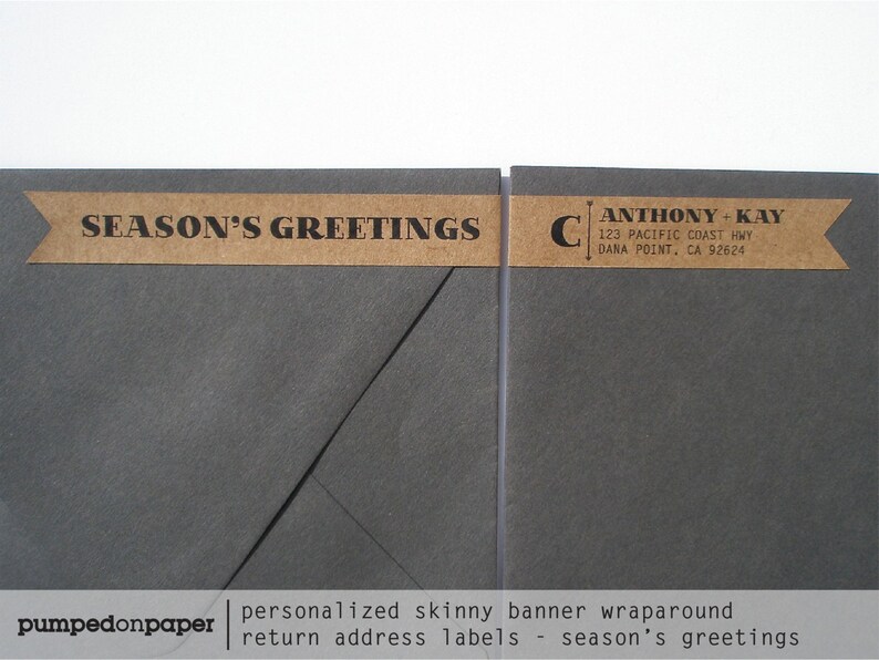 Personalized Skinny Banner Wraparound Return Address Labels | Etsy