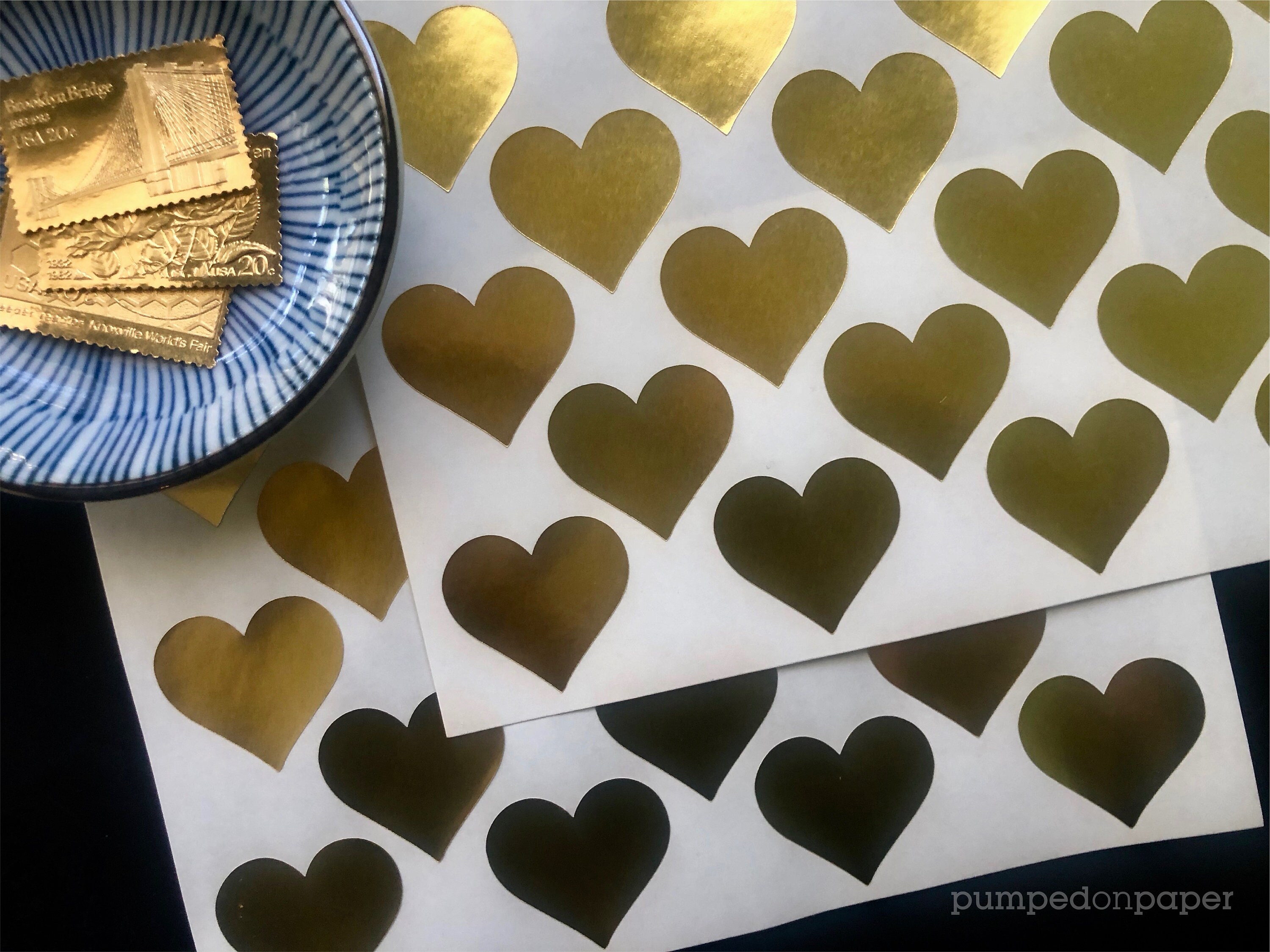 36 Gold Foil Heart Stickers Cute Planner Stickers Gold | Etsy