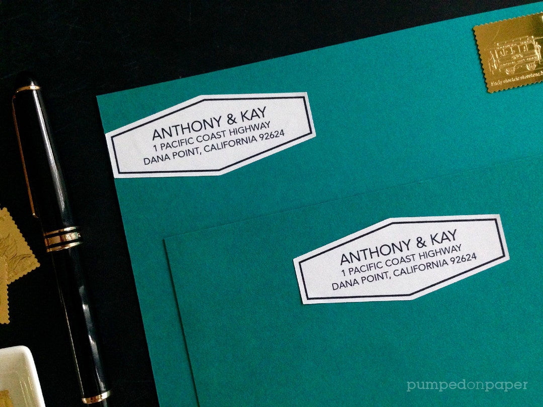 Geometric Return Address Labels - Polygon Stickers - Personalized ...