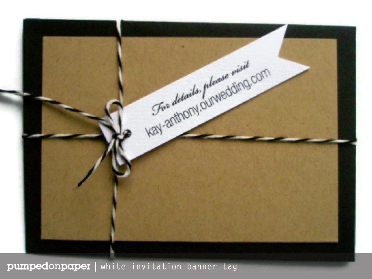 White Banner Tags Personalized Wedding Invitation - Etsy UK