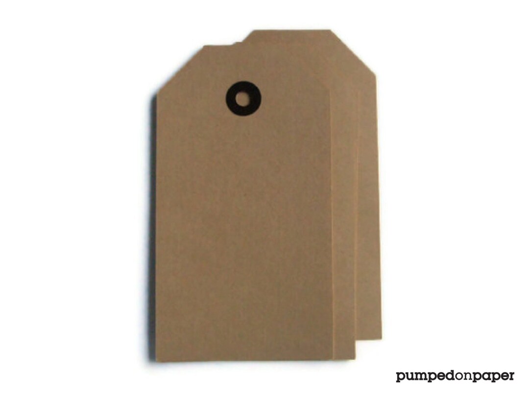 Kraft Shipping Tag Label Sticker - Hang Tag Labels - Black Reinforced ...