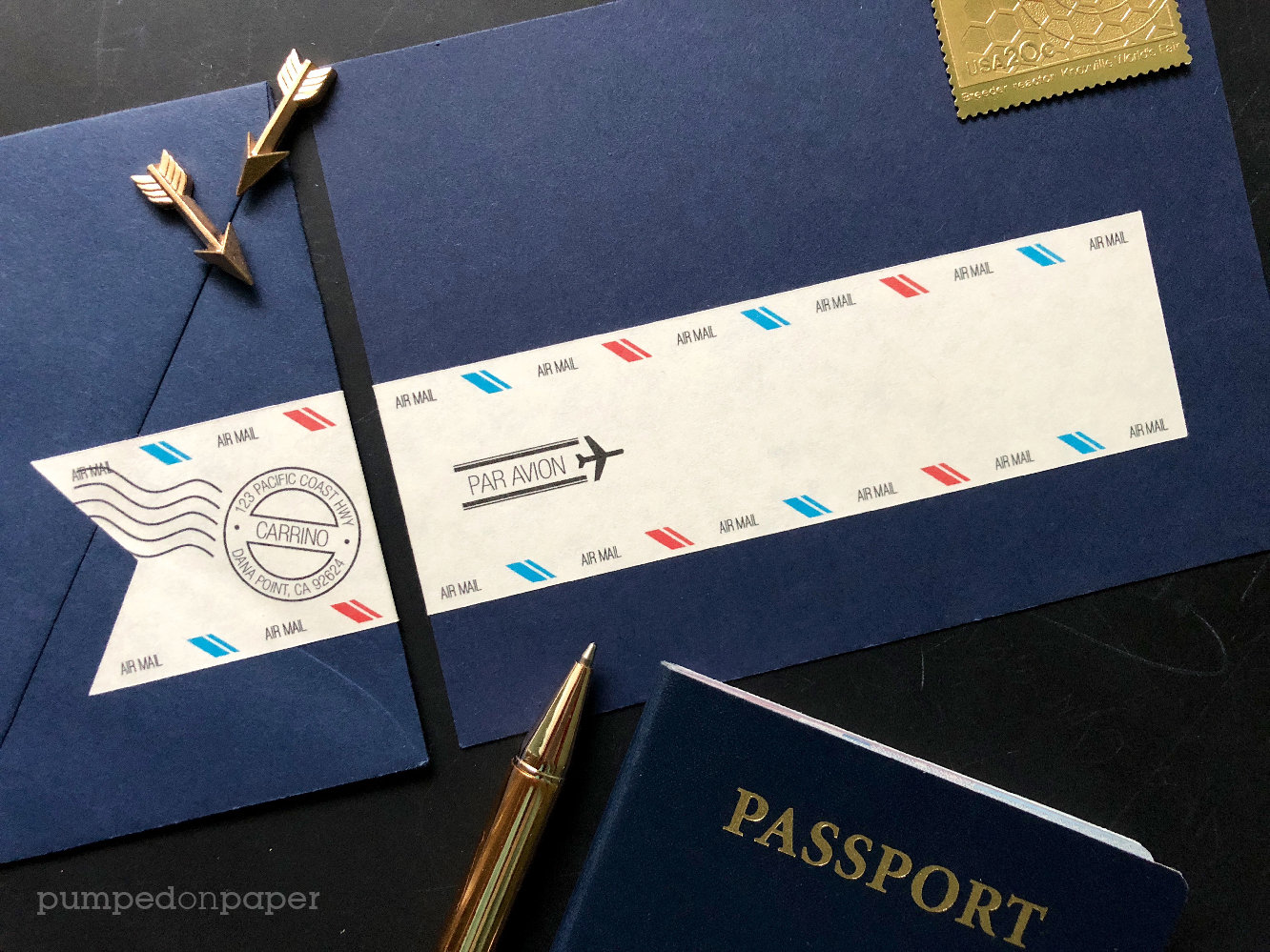 Airmail wraparound address labels personalized banner | Etsy