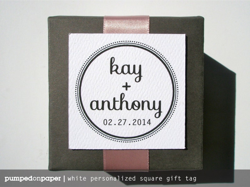 Square gift tags personalized wedding favor tags | Etsy