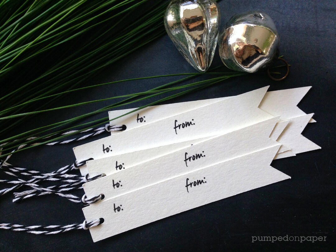 To From Gift Tags - Holiday Gift Tags - Banner Shape - Set of 20 - Etsy