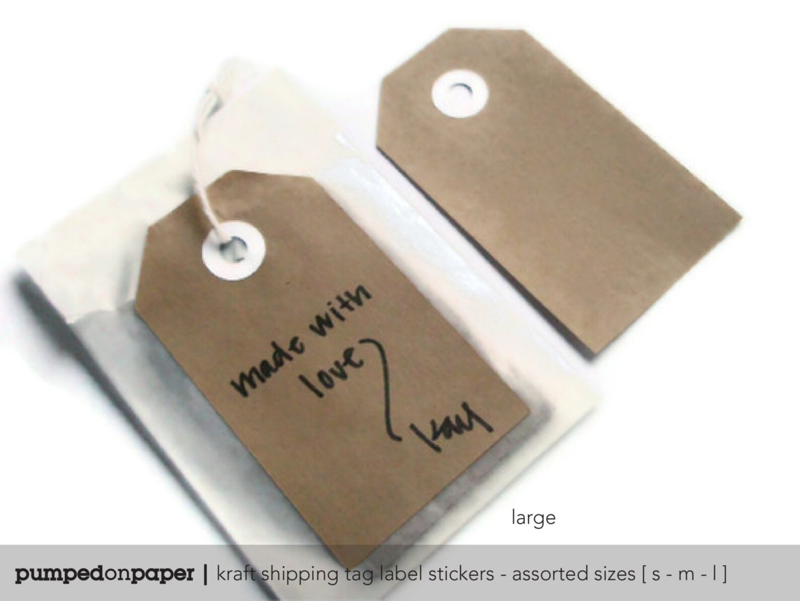 Kraft Shipping Tag Label Stickers - Hang Tag Labels - White Reinforced ...