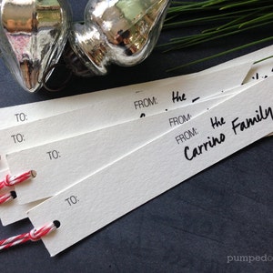 Holiday Gift Tags - Personalized Gift Tag - Banner Shape - Set of 20 - Etsy