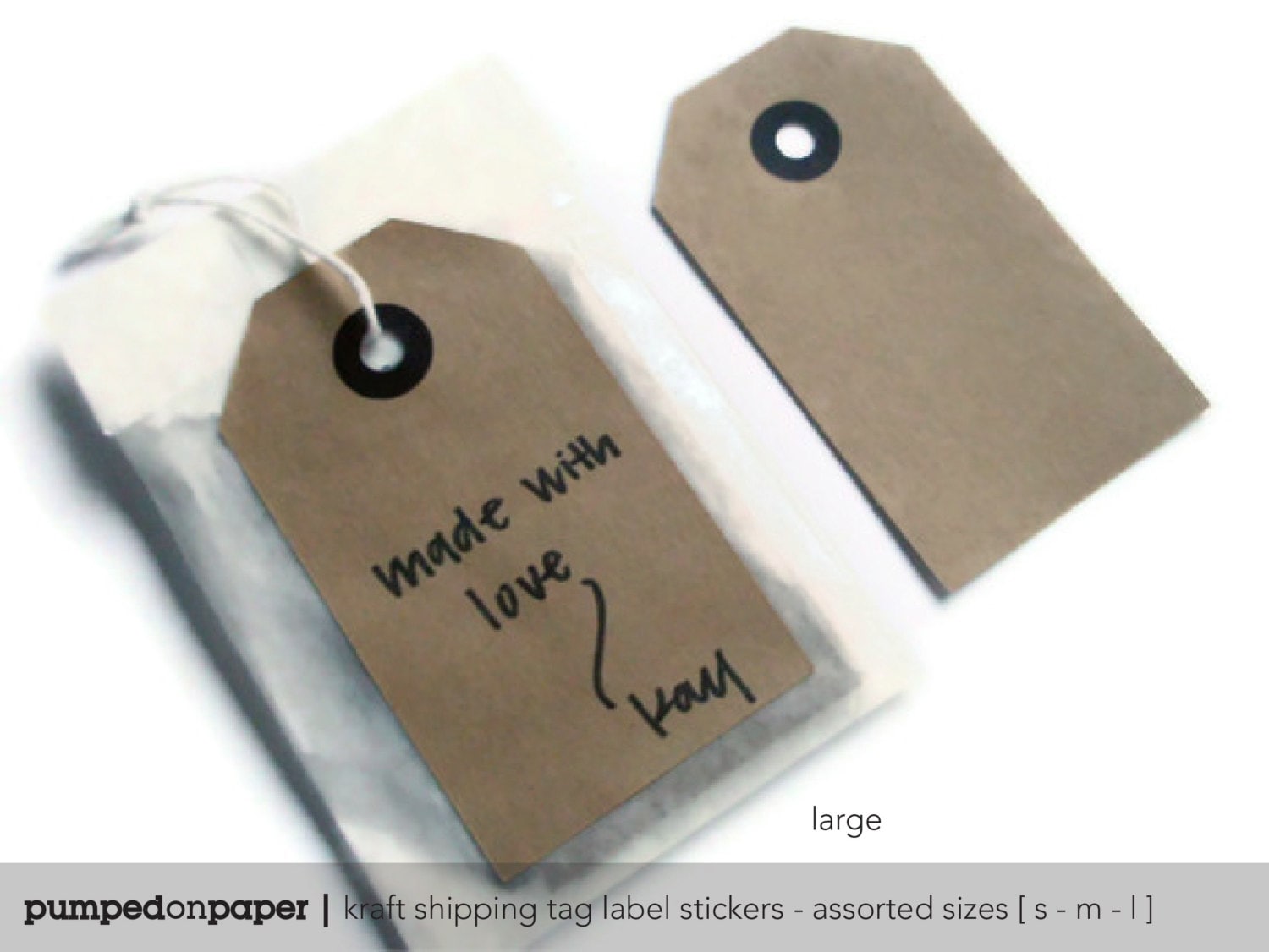 Kraft shipping tag label stickers hang tag labels black | Etsy