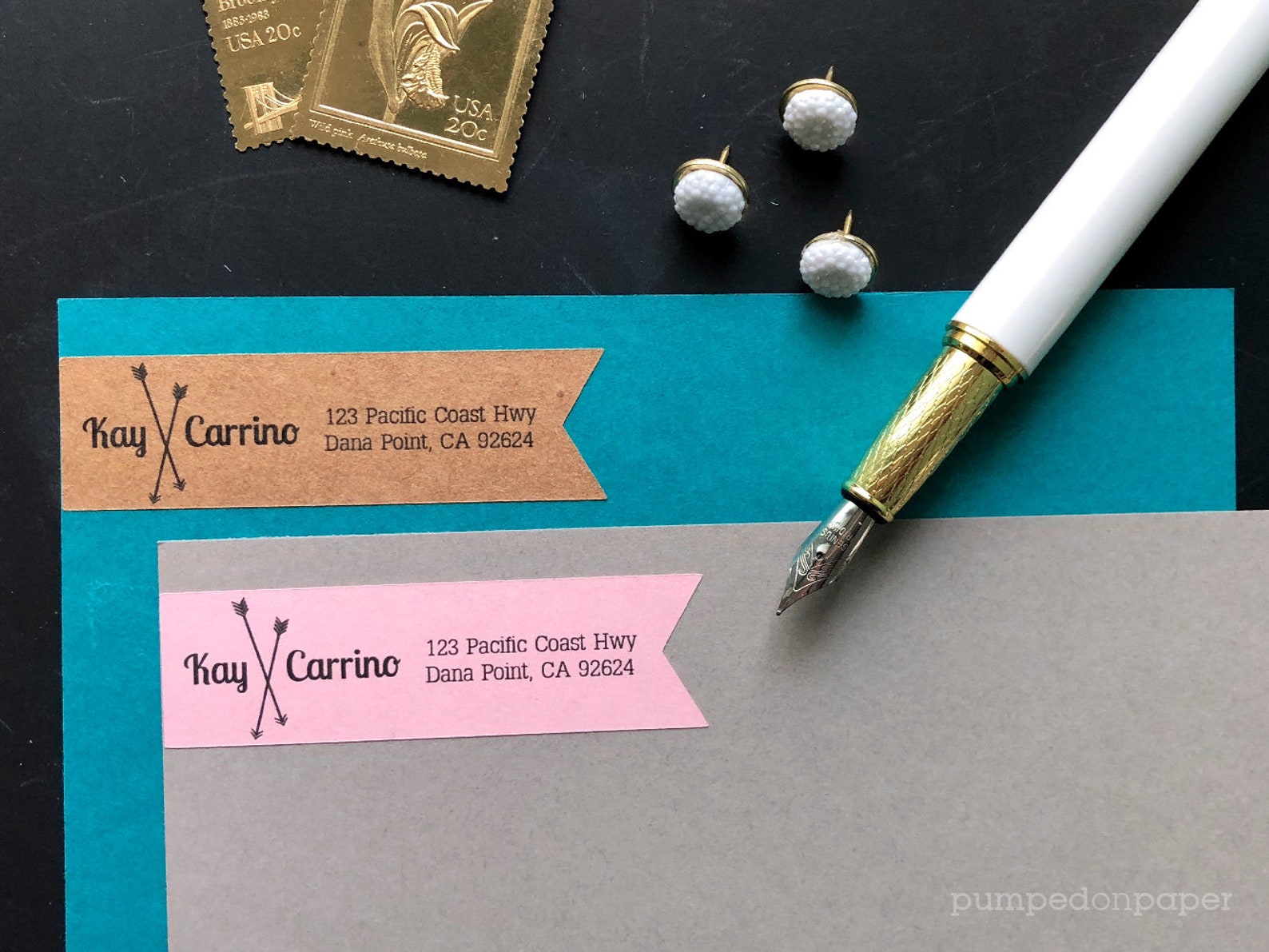 Personalized Address Labels - Banner Style 1 - Set of 40 - Etsy