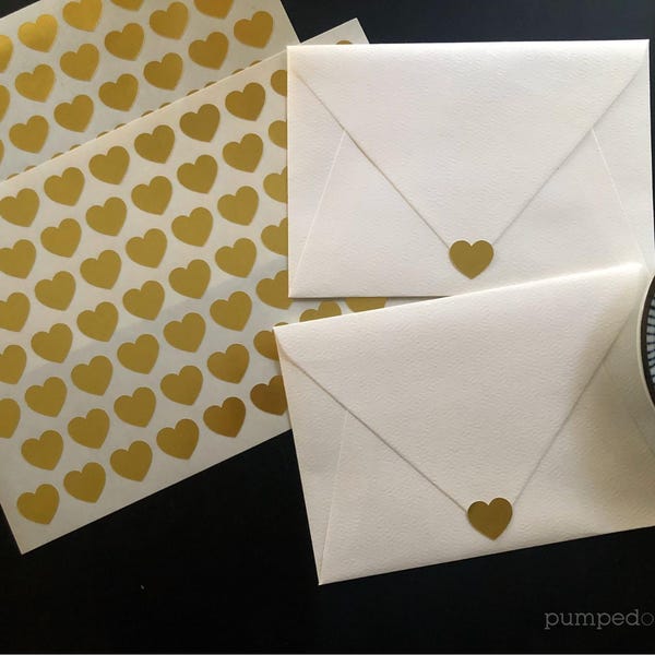 Gold Heart Stickers - Etsy